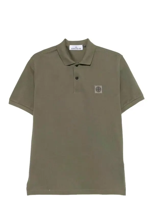 Stone Island Button Logo-patch Polo Shirt - Green