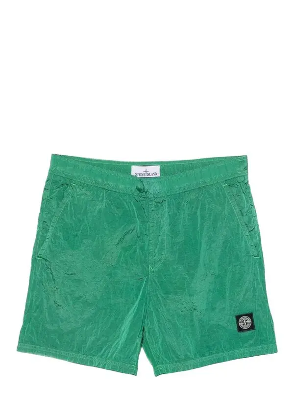 Stone Island Logo Patch Swim Shorts - Green