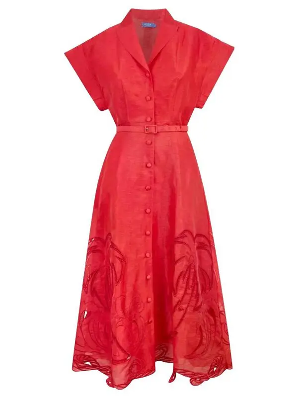 LEO LIN Aubrey Midi Dress - Red