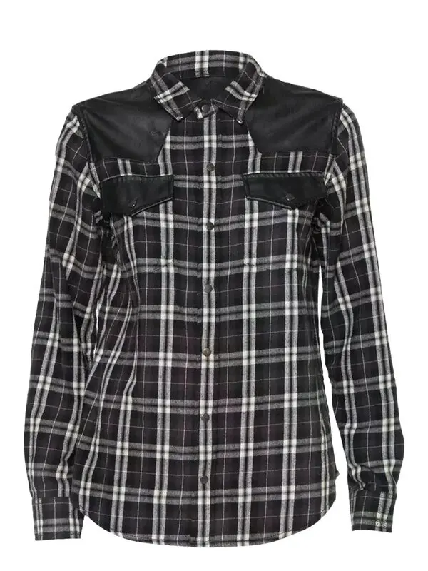 Current/Elliott Plaid Button-down Shirt - Black