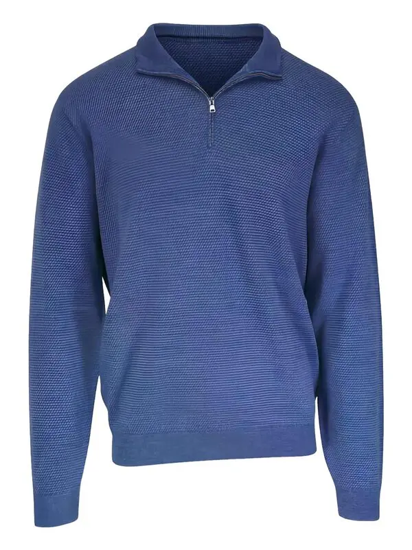 Peter Millar Quarter Zip Sweater - Blue