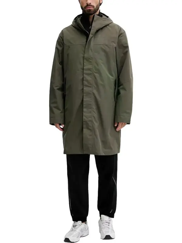 The North Face Hooded Logo-print Coat - Green
