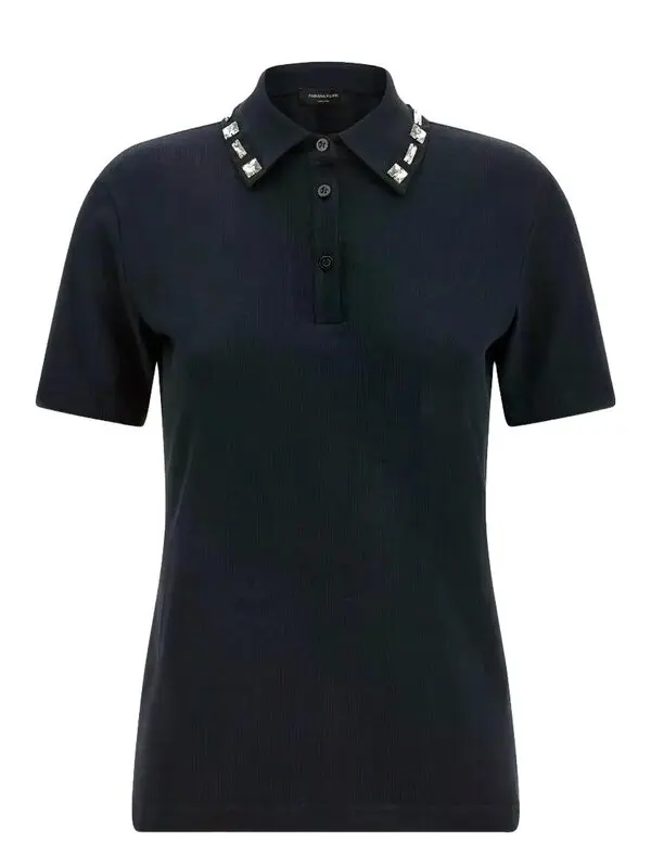 Fabiana Filippi Crystal-embellished Polo Top - Blue