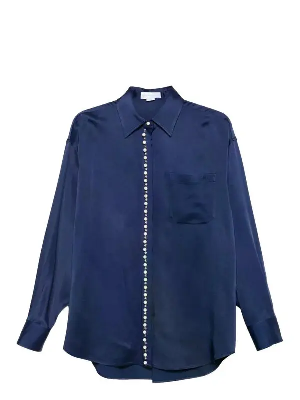 Stella McCartney Pearl-embellished Pocket Shirt - Blue