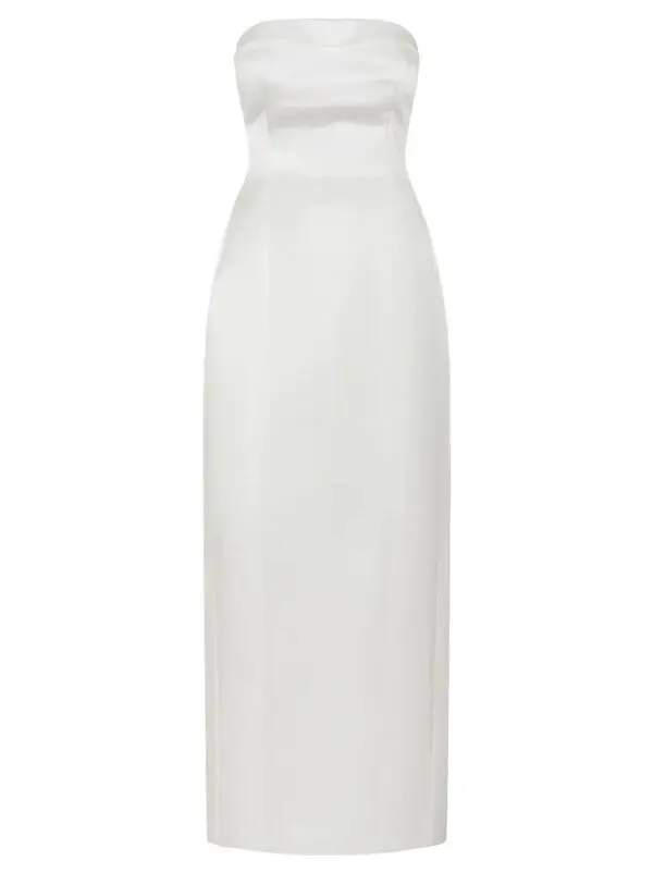 NICHOLAS Kasia Strapless Midi Dress - White
