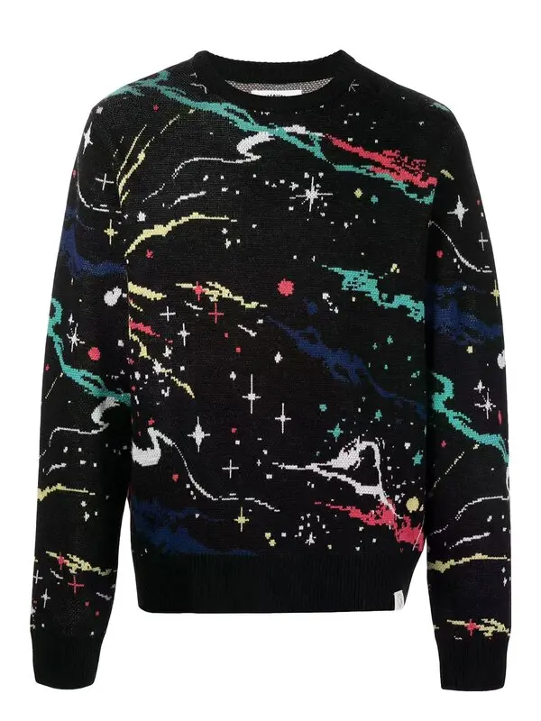 BILLIONAIRE BOYS CLUB Paint Splatter-print Crew Neck Jumper - Black