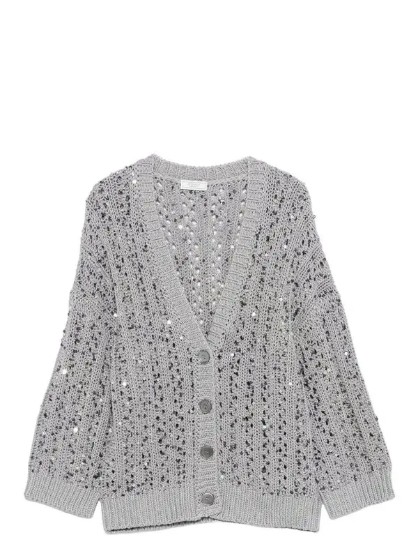 Peserico Sequin-embellished Cardigan - Grey
