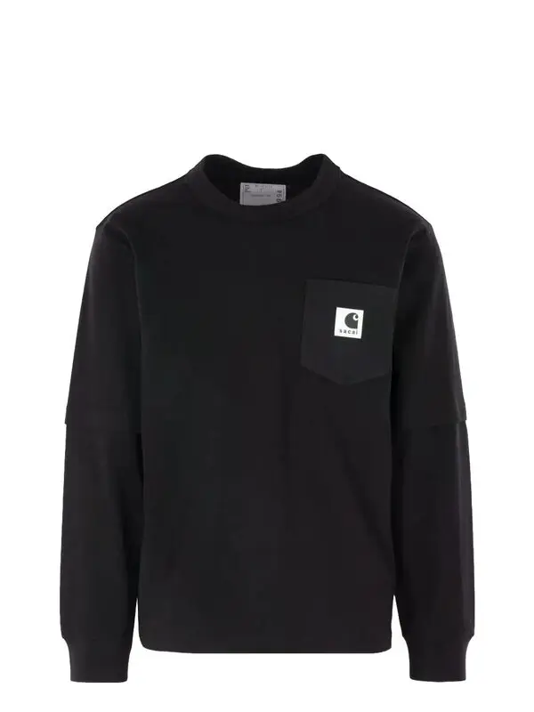 Carhartt Work In Progress X Sacai Logo-patch Long-sleeve Sweatshirt - Black
