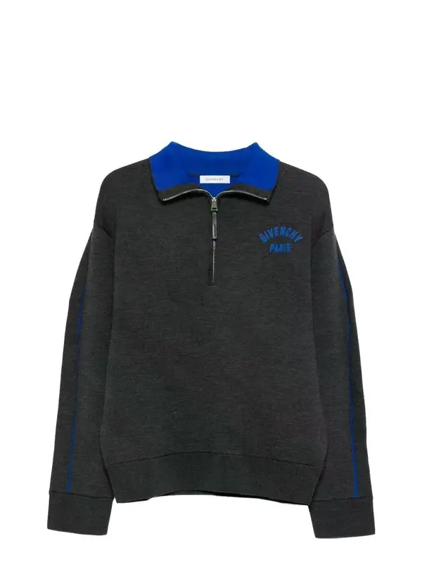 Givenchy Half-zip Logo Sweater - Grey