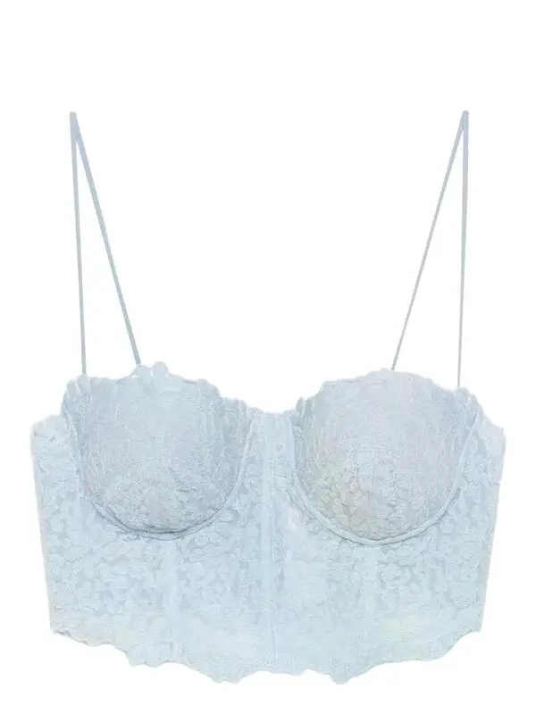 Ermanno Scervino Lace Spaghetti-strap Top - Blue