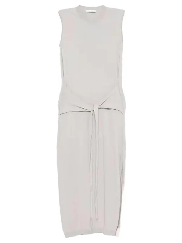 LEMAIRE Sleeveless Knotted Midi Dress - Grey