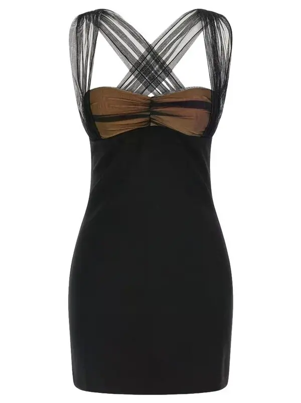 NENSI DOJAKA Draped Mini Dress - Black