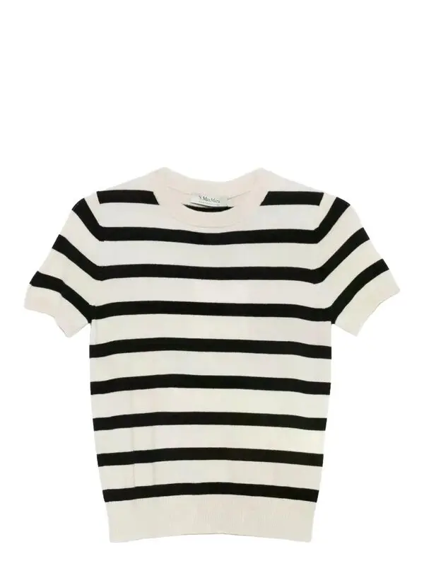 Max Mara Striped Short-sleeve Sweater - Neutrals