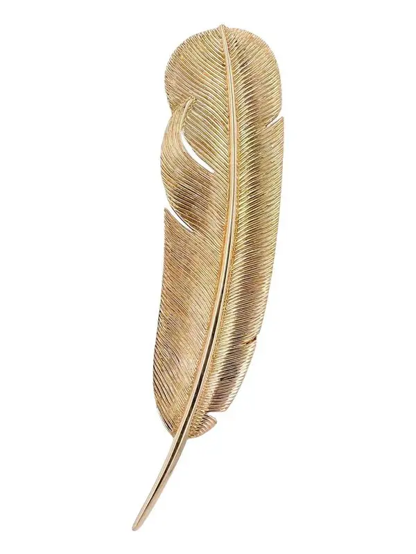 Hermès 1970's Feather Brooch - Gold