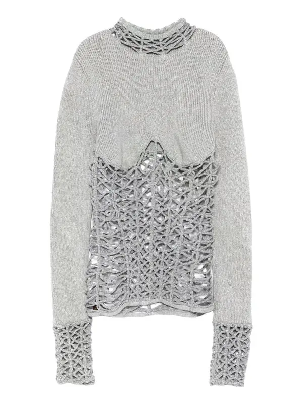 ISA BOULDER Half-seen Long Sleeve Sweater - Grey