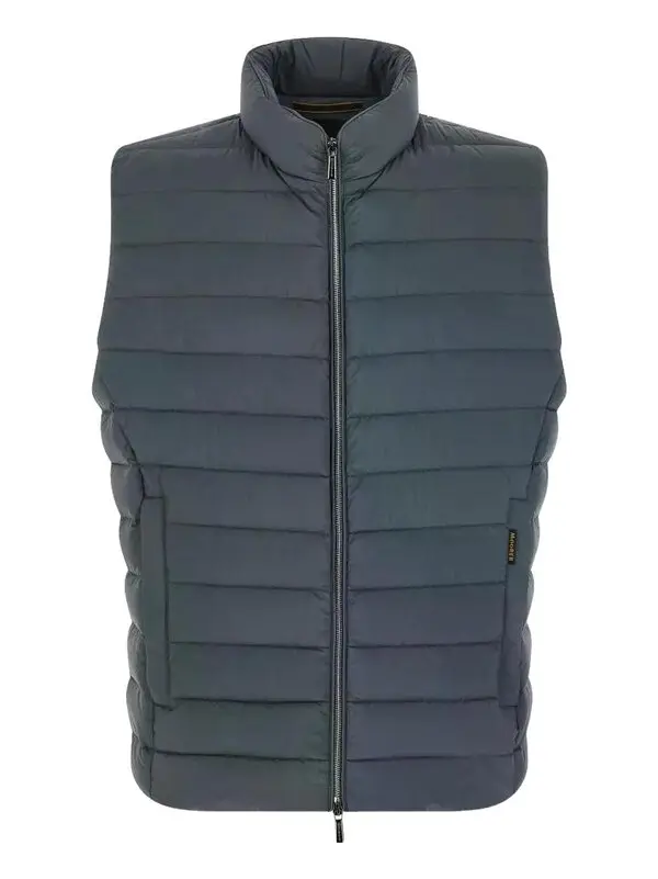 MOORER Quilted Zip Vest - Grey