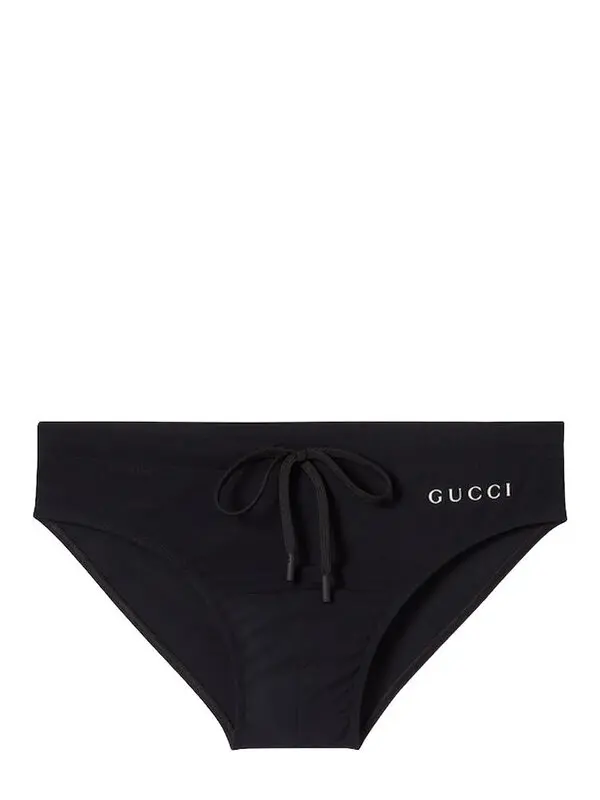 Gucci Logo Slip Swimwear - Blue