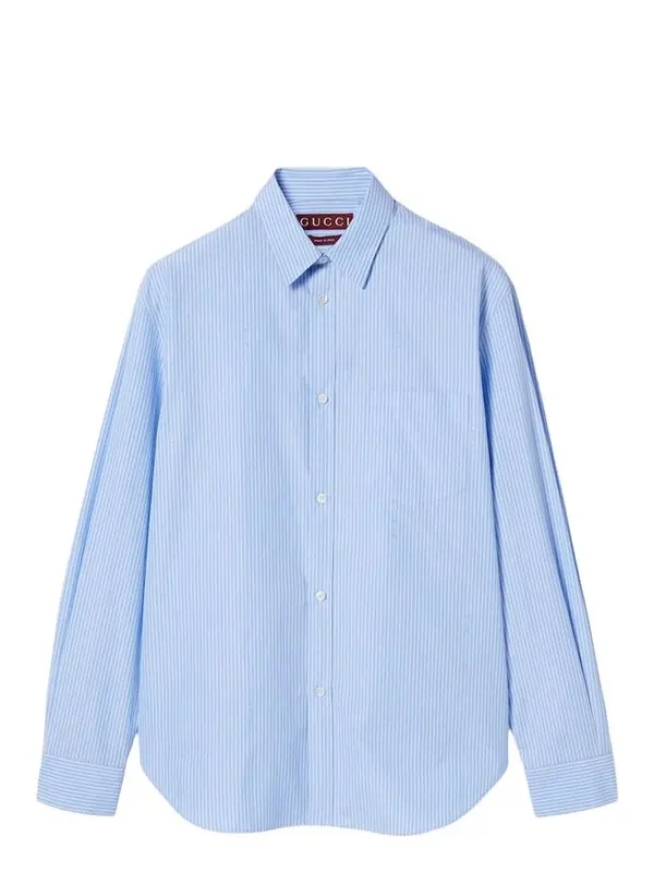 Gucci Stripe Popeline Shirt Petroleum - Blue