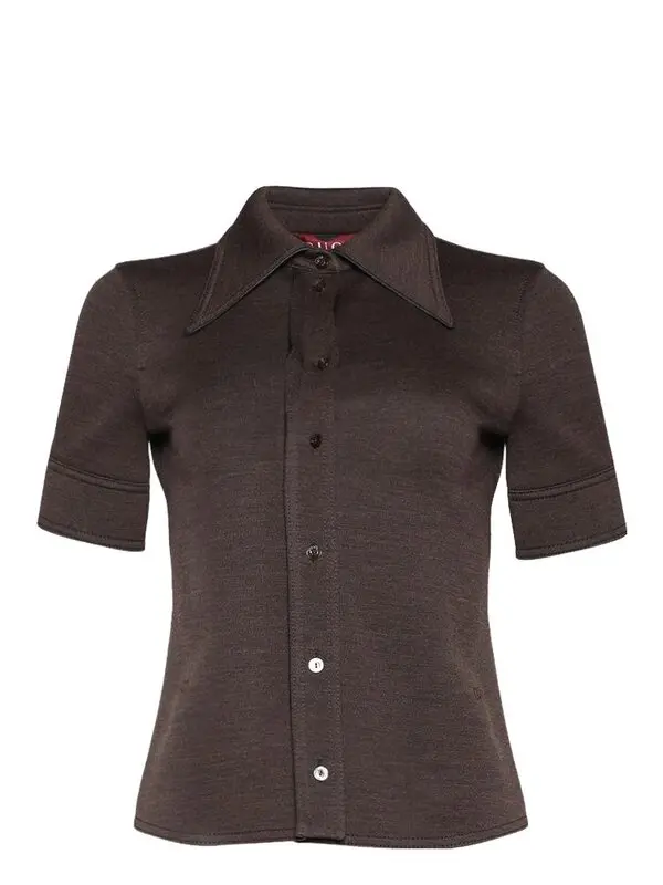 Gucci Jersey Shirt With Embroidery - Brown