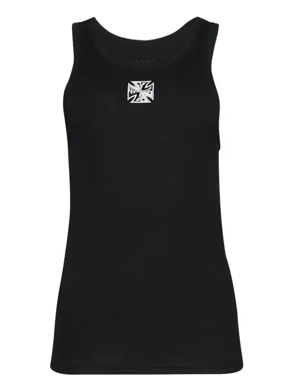 Vetements Biker Cross Logo Tank Top - Black