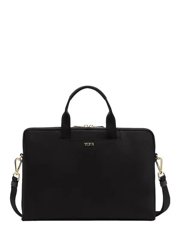 Tumi Dakota Laptop Crossbody - Black/gold
