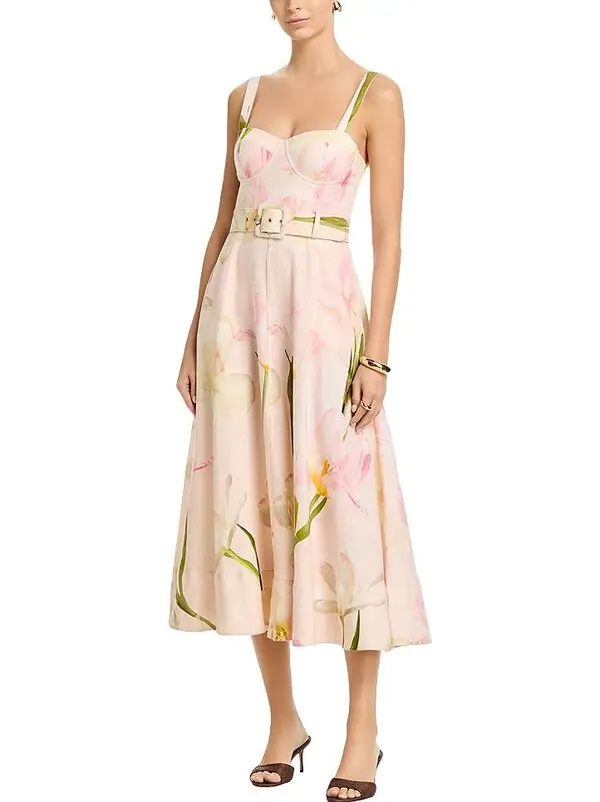 Cara Cara Calypso Linen Midi Dress - Lillian Blush