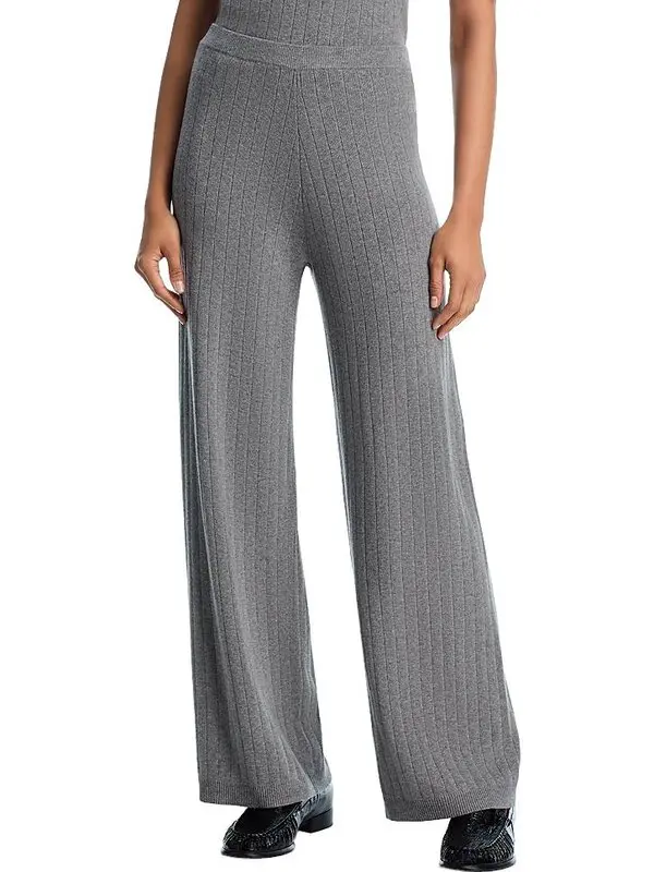 French Connection Javier Knit Wide Leg Pants - Medium Heather Grey