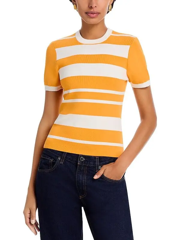 French Connection Maxime Knit Striped Top - Clementine