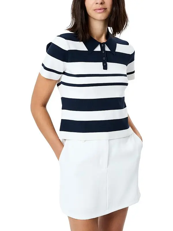French Connection Maxime Knit Stripe Top - Summer White/marine
