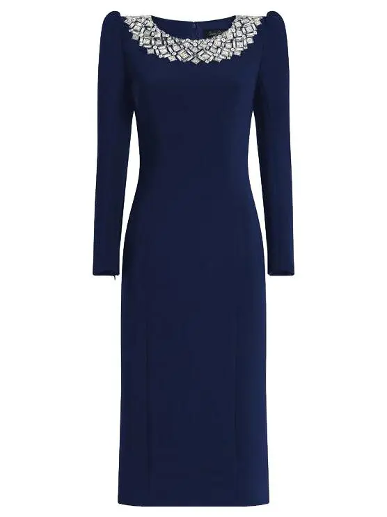 Jenny Packham Jacquetta Embellished Midi Dress - Midnight Kiss