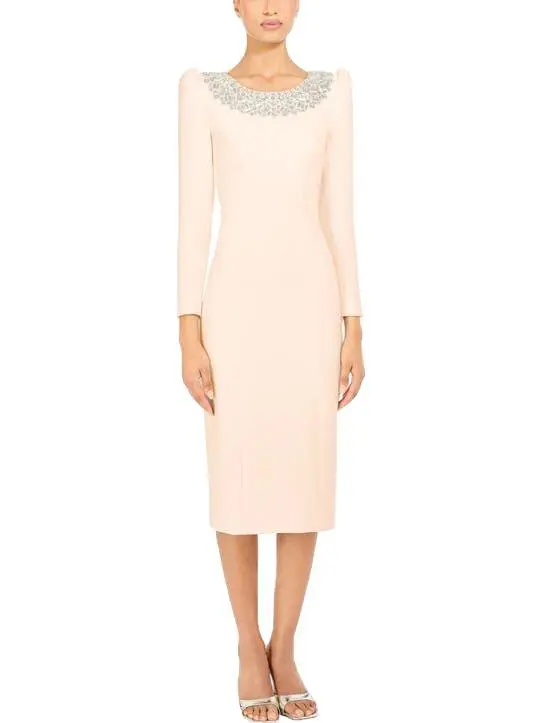 Jenny Packham Jacquetta Embellished Midi Dress - Morganite