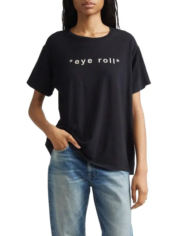 R13 Relaxed Fit Cotton & Cashmere Graphic T-shirt - Black