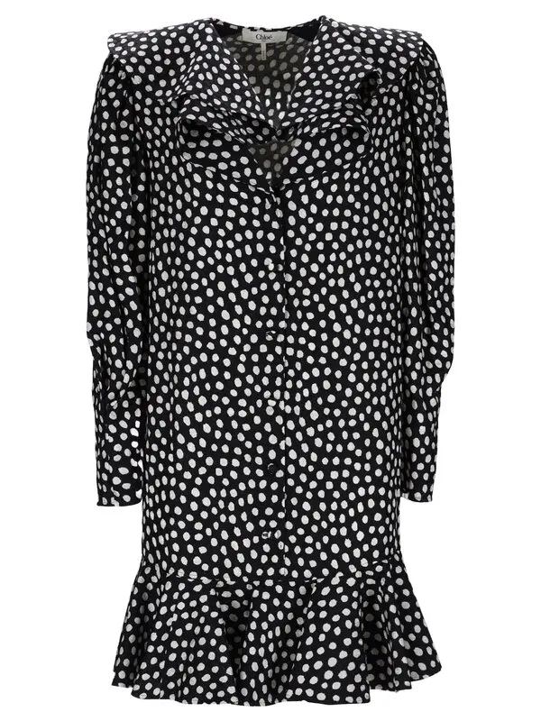 Chloé Mini Dress With Collar - Black