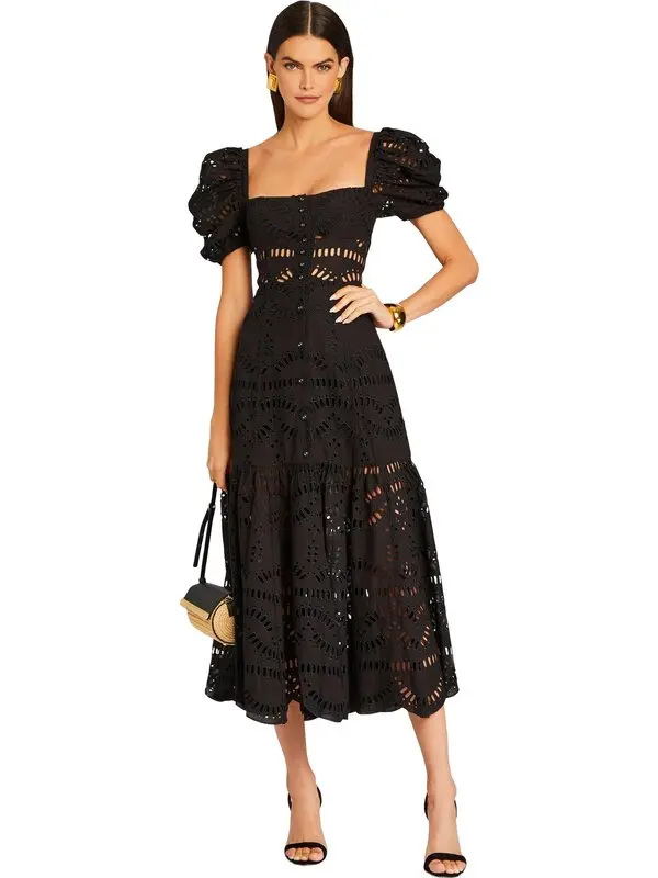Charo Ruiz Ibiza Spiana Long Dress - Black Samoa