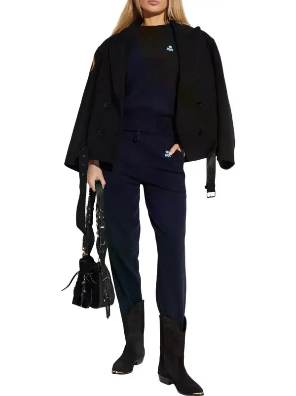 MARANT ETOILE Embroidered Drawstring Trousers - Blue