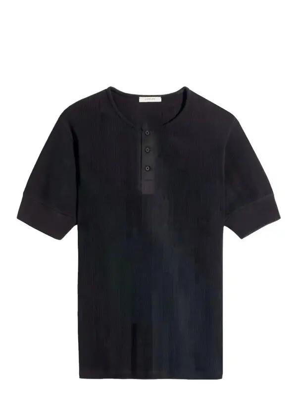 LEMAIRE Buttoned Ribbed T-shirt - Black
