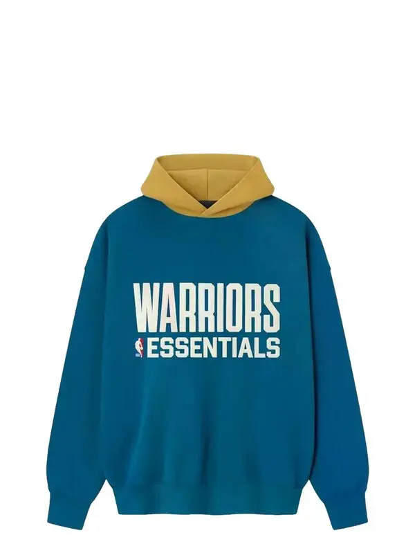 Fear Of God X Nba Golden State Warriors Colourblock Hoodie - Blue