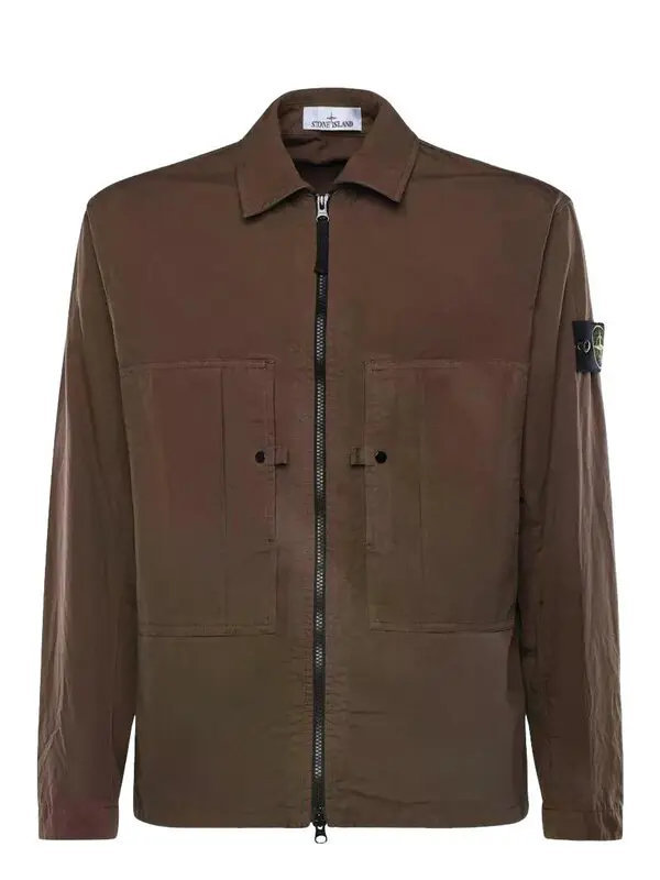 Stone Island Zip-fastening Flap-pocket Shirt Jacket - Brown