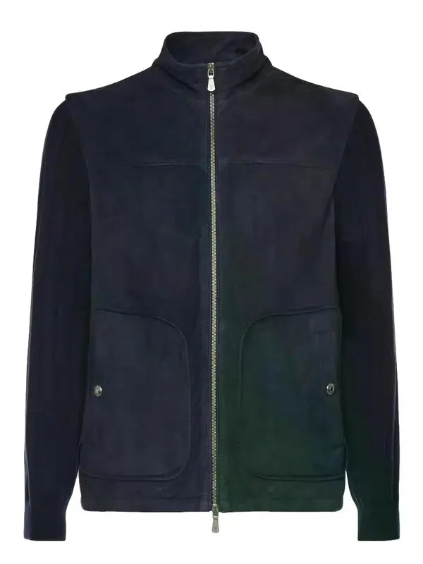 Eleventy Paneled Zip-up Jacket - Blue