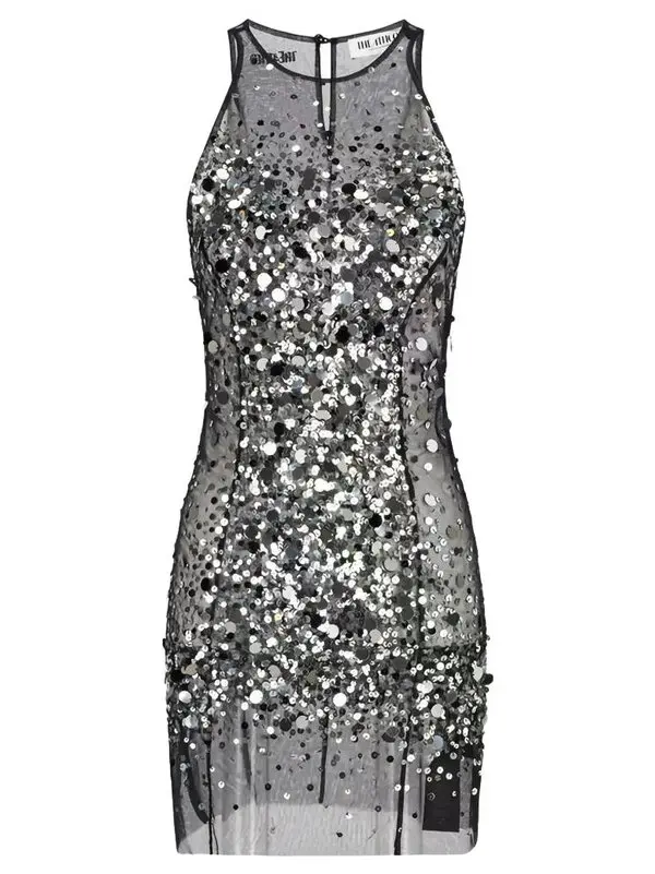 Attico Tulle Sequin-embellished Mini Dress - Black