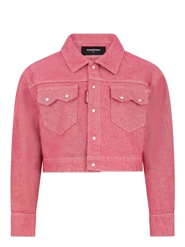 Dsquared2 Boxy Denim Oxford Jacket - Pink