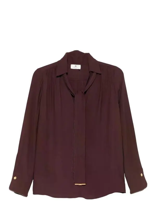 Elisabetta Franchi V-neck Sashed Top - Brown