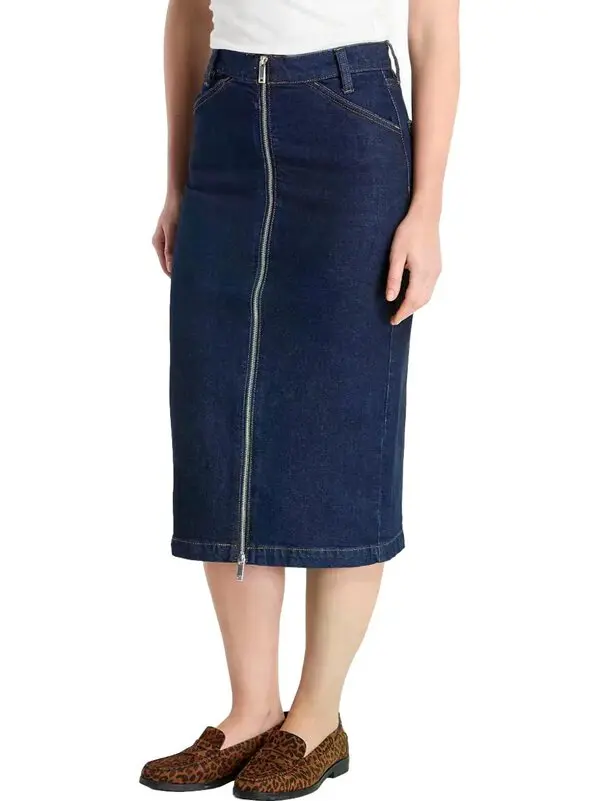 Calvin Klein Denim Zip-fastening Midi Skirt - Blue