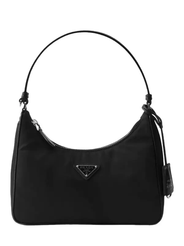 Prada Mini Re-edition 2005 Triangle-logo Tote Bag - Black