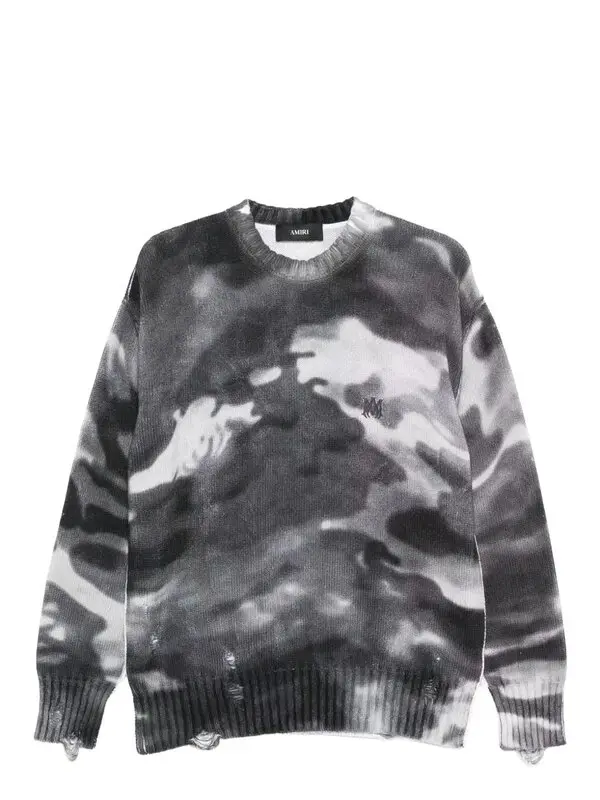 Amiri Camouflage Distressed Sweater - Grey