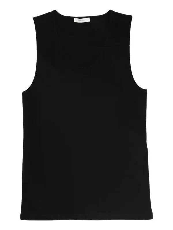 LEMAIRE Sleeveless Ribbed Tank Top - Black