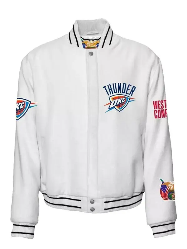 JEFF HAMILTON Oklahoma City Thunder Varsity Jacket - White