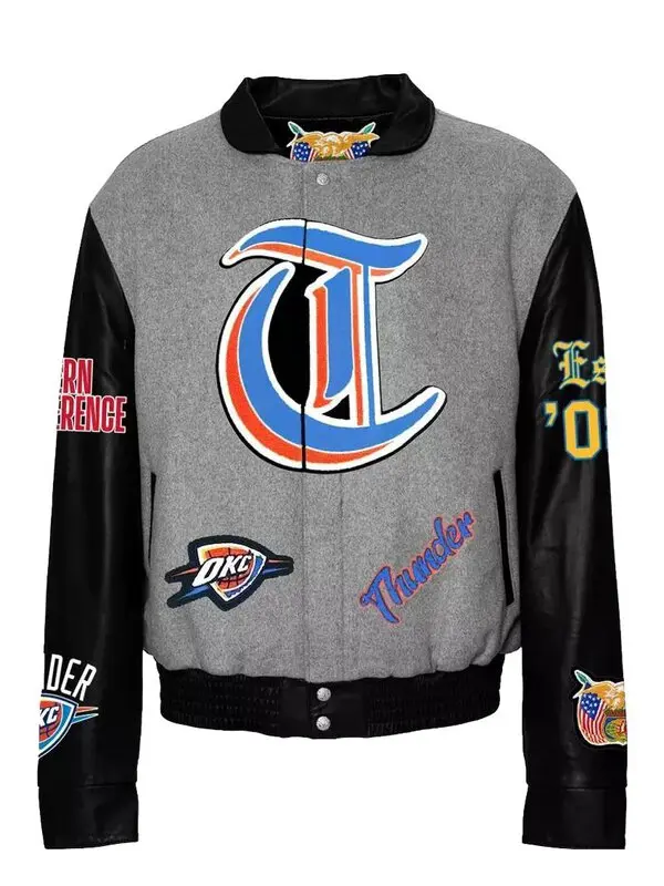 JEFF HAMILTON Oklahoma City Thunder Varsity Jacket - Grey