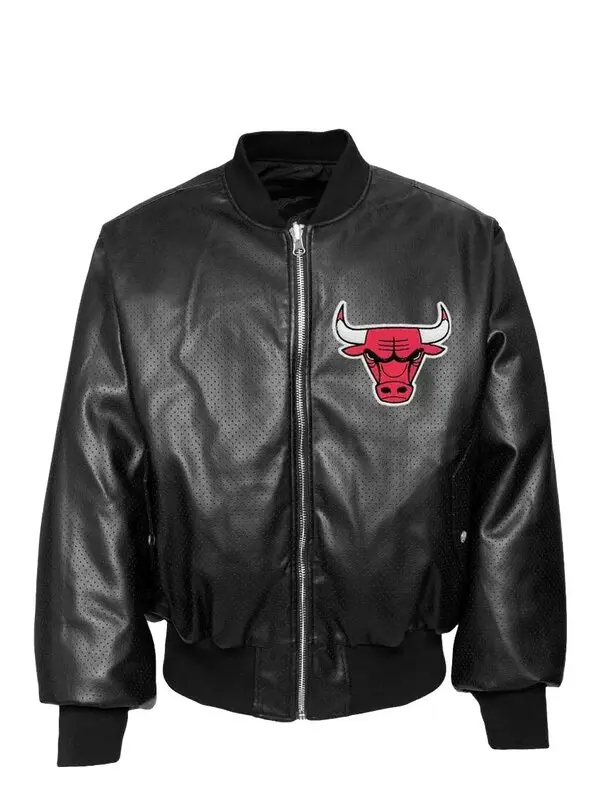 JEFF HAMILTON Chicago Bulls Reversible Bomber Jacket - Black