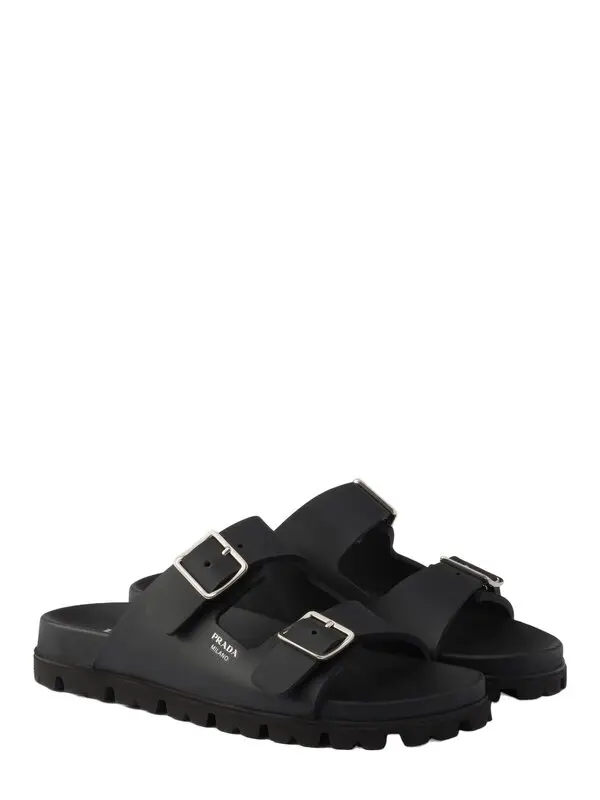 Prada Rubber Slides - Black